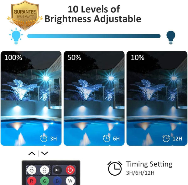 Ustellar 2 Pack 25W RGB LED Color Changing Flood Lights 250W Equiv. In